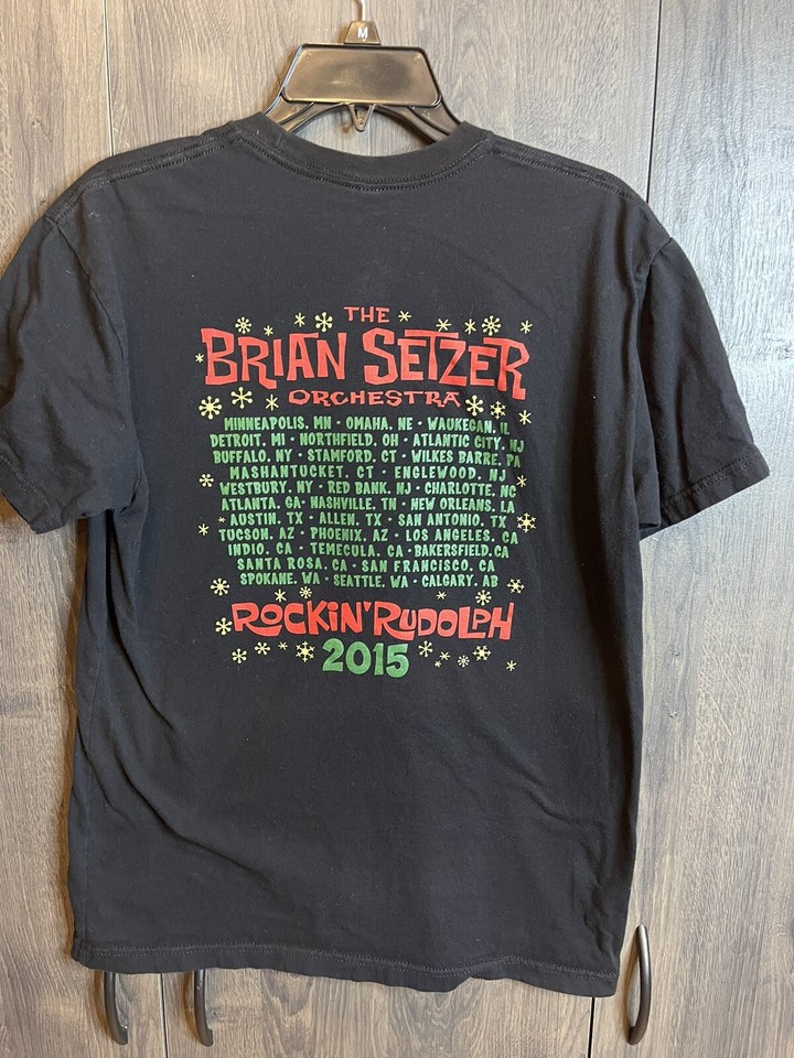 The Brian Setzer Orchestra Rockin Rudolph 2015 Tour T Shirt Adult ...