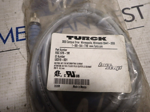 New Turck RSC 578-1M 4A 250V Single Ended Cable U0319-601 | eBay