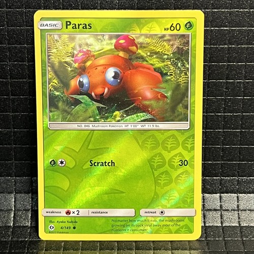 Paras #4/149 Sun & Moon Reverse Holo Common Pokemon Card | eBay