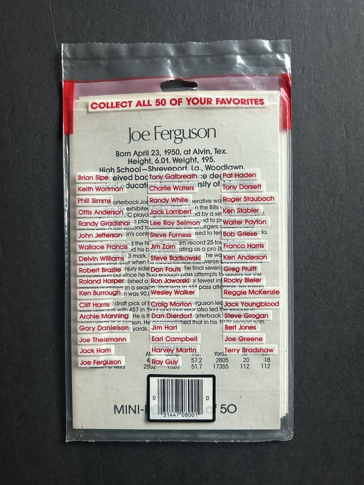 1981 NFL Mini Posters New Factory Sealed.Youngblood/Furgeson.Rams/Bills ...