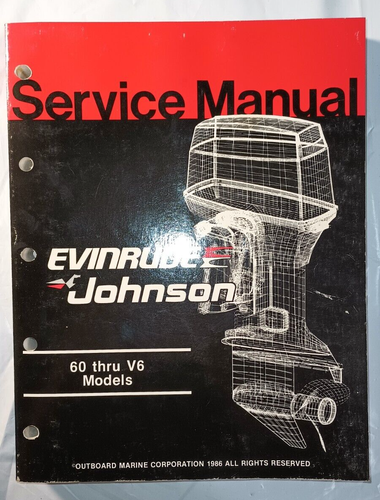 1986 OMC BRP JOHNSON EVINRUDE "CD" 60 THRU V-6 MODELS SERVICE MANUAL ...