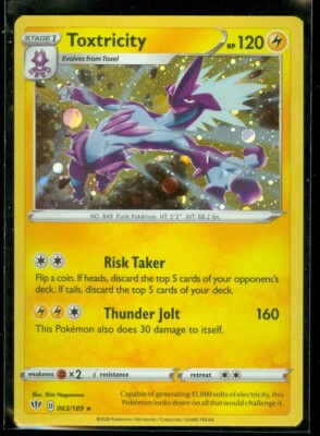 Pokemon TOXTRICITY 063/189 Darkness Ablaze - RARE COSMOS HOLO PROMO ...