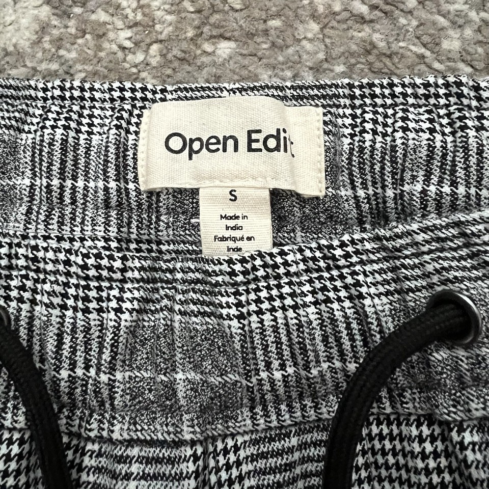 Open Edit Nordstrom Men's Small Stretch Pants Grey Plaid Elastic Waist ...