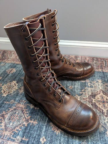 Nicks Handmade Custom Boots Thurman Last Medallion Cap Toe Size 8.5C | eBay