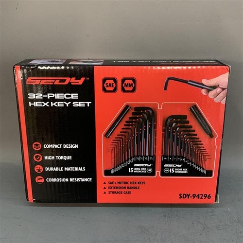 Sedy 32-Piece Hex Key Wrench Set Kit Metric & SAE Allen Wrenches -FPL ...