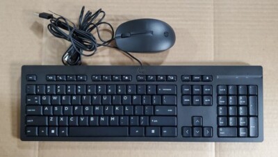 HP 125 Wired Mouse and Keyboard Kit US Black M27527-001 M27537-001 ...