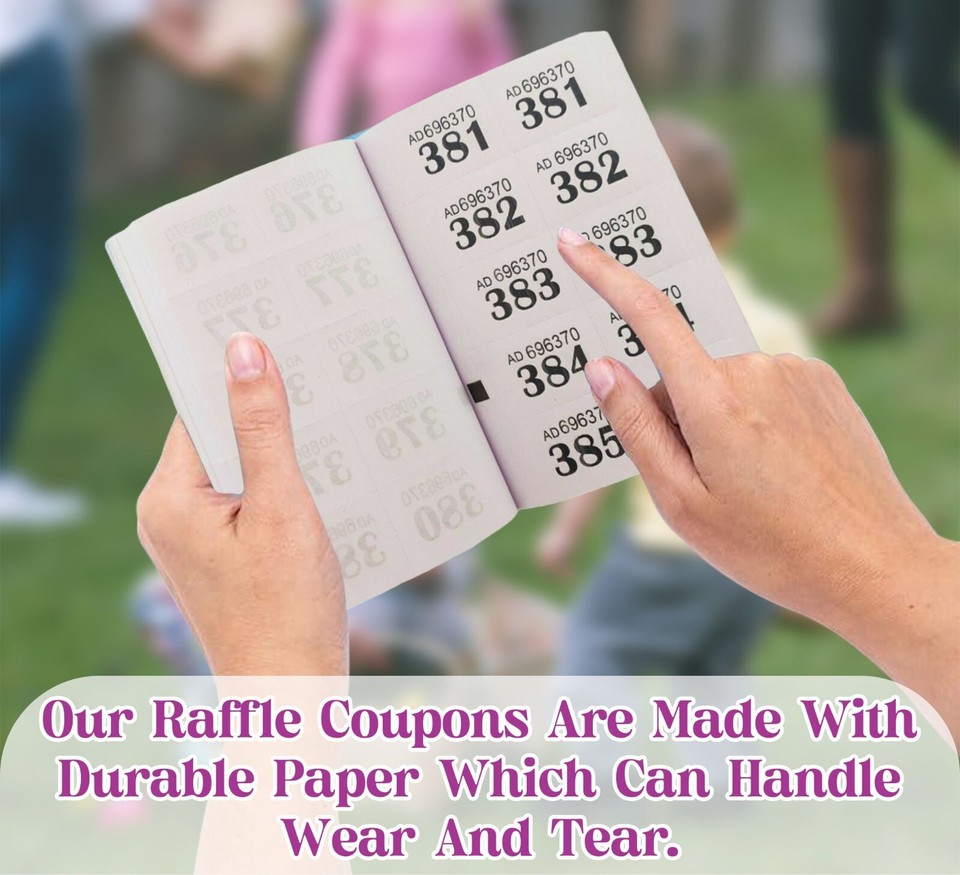 Cloakroom Raffle Tickets White Tombola Lucky Draw Numbered Charity ...