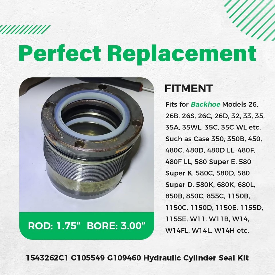 1543262C1 Loader Lift Cylinder Seal Kit for Case 580C 580D 580SD 580E ...