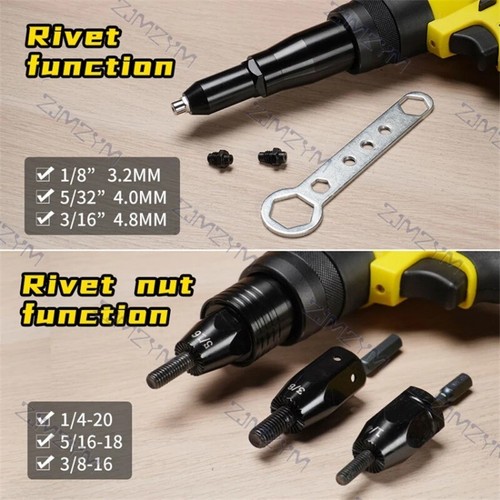 Electric Rivet Pulling Gun 21V Rechargeable Rivet Nut Gun Brushless ...