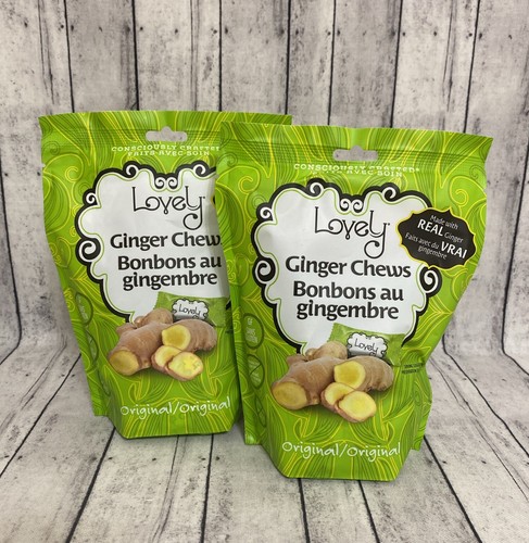 LOVELY BRAND-GINGER CHEWS, MADE WITH REAL GINGER! 2 PK- INDIVIDUALLY ...