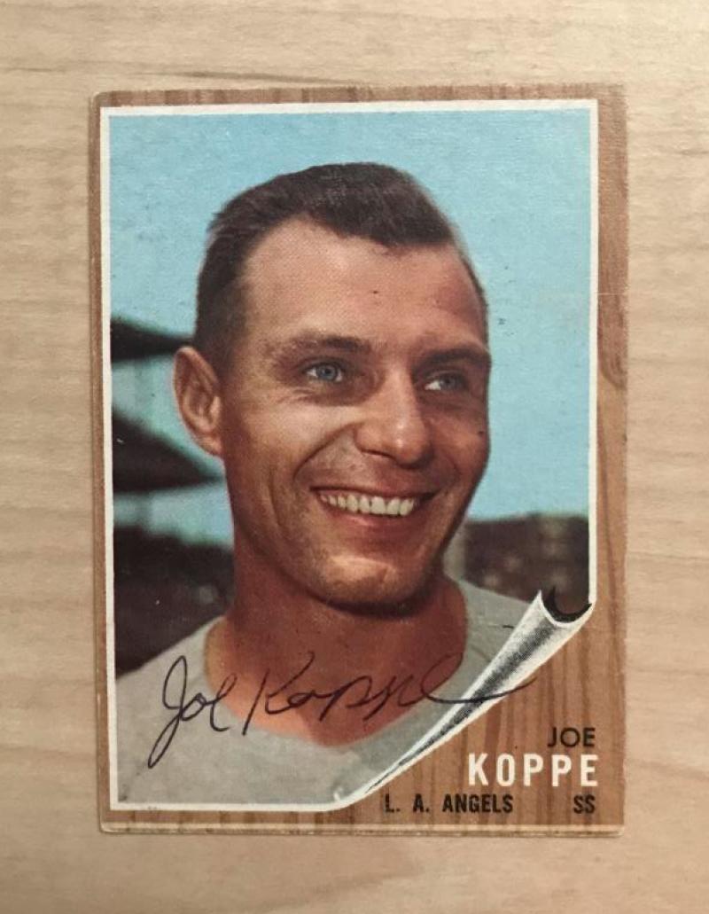 JOE KOPPE LOS ANGELES ANGELS SIGNED AUTOGRAPHED 1962 TOPPS CARD #39 W ...