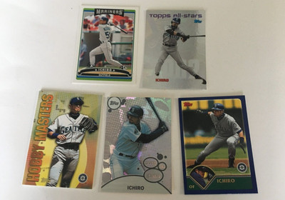 5 Card Lot Ichiro Suzuki Baseball Cards 2001-2005 Topps See Photos ...
