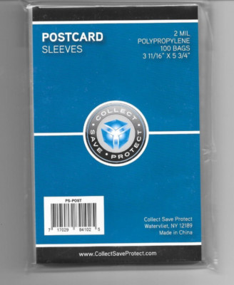 100 POSTCARD SLEEVES SOFT SLEEVES ARCHIVAL SAFE ACID FREE FREE SHIPPING ...