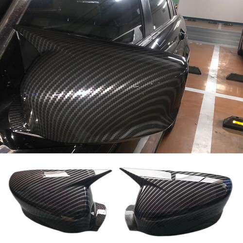 For 2008-2017 Carbon Fiber OX Horn Rear View Side Mirror Cover Trim ...