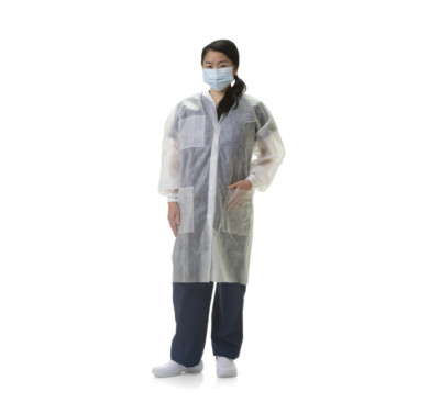 Lab Coat, White, PPE, 3 Pockets, 50/case | eBay