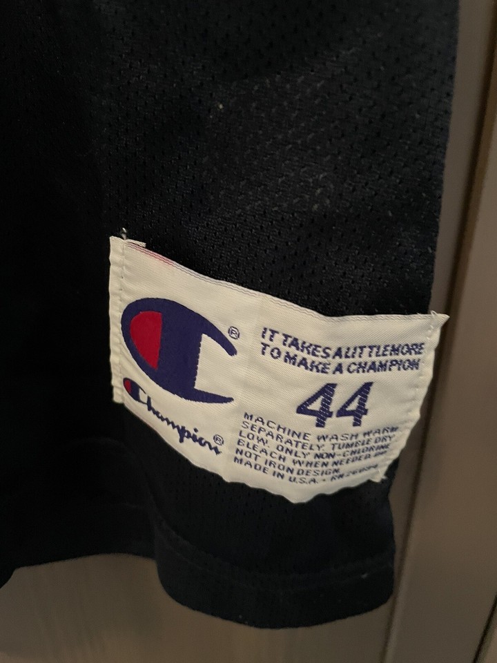 Champion Hakeem Olajuwon Houston Rockets #34 Jersey Size 44 NBA Navy ...