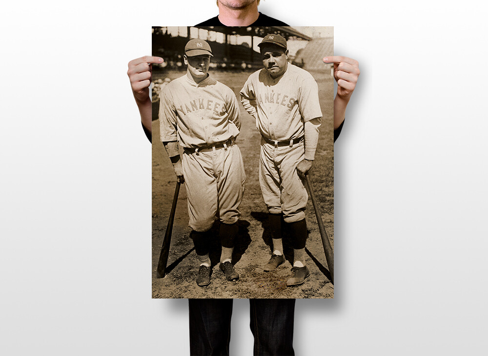 Lou Gehrig And Babe Ruth Print Canvas Wall Art Home Decor - POSTER ...