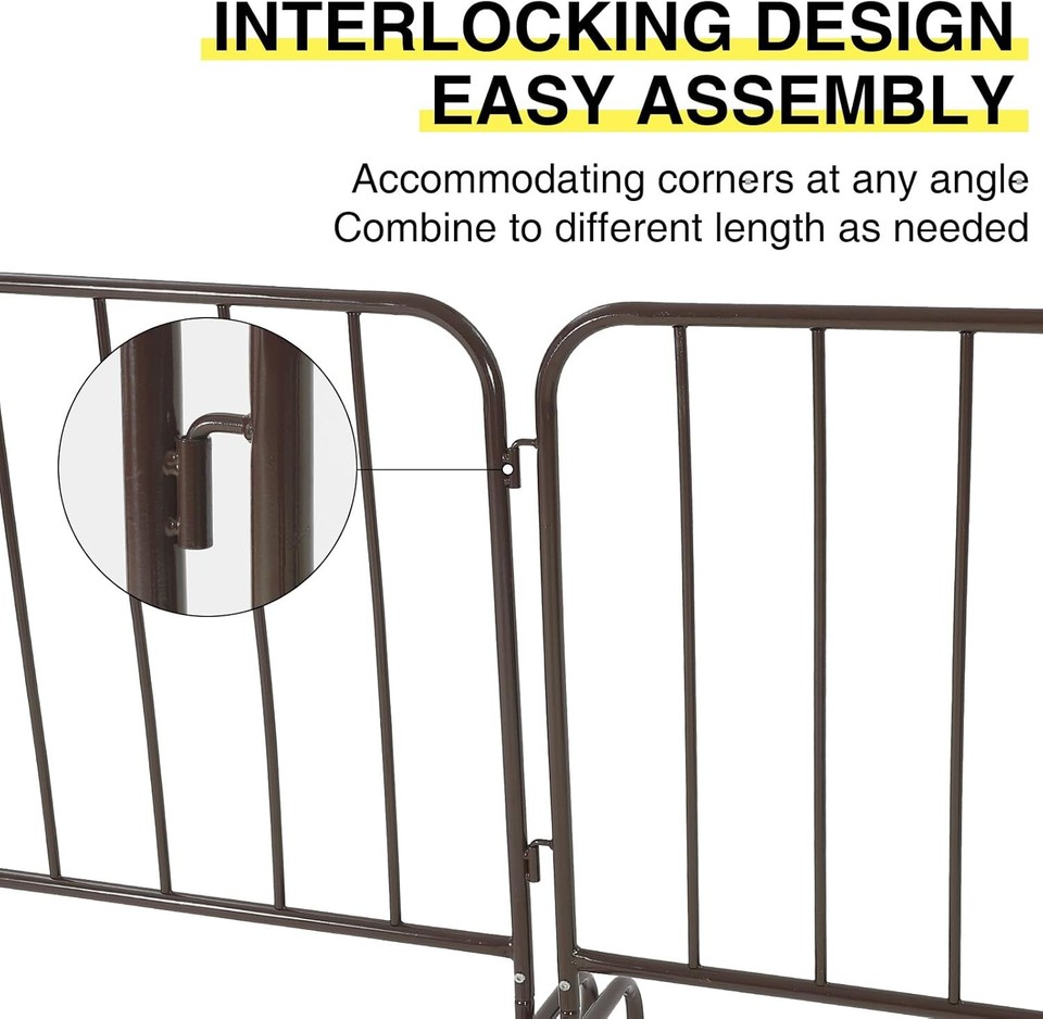 7.5FT Interlocking Barricade Fence,Interlocking Steel Barricade with ...