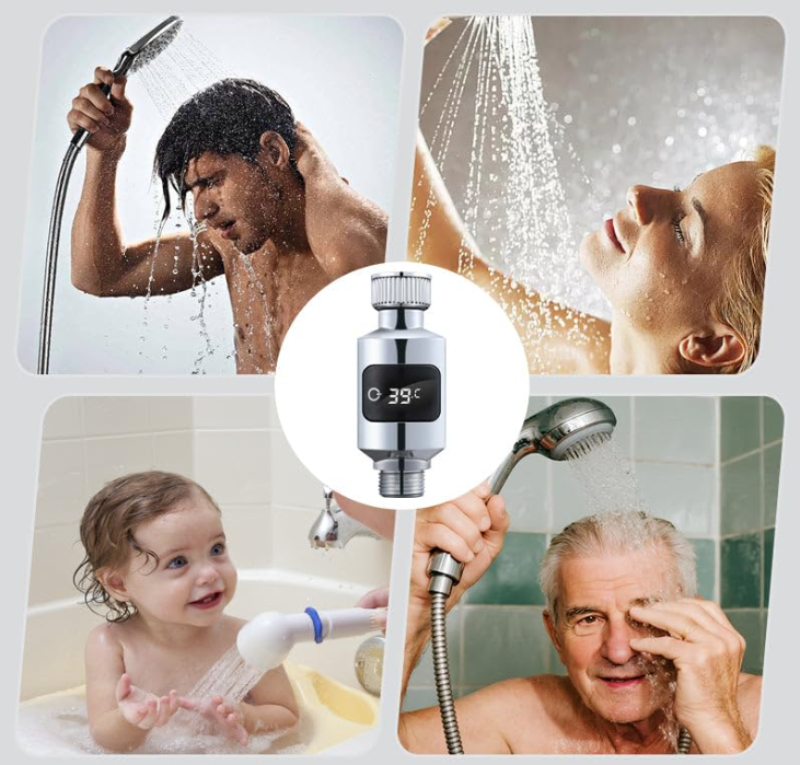 High-Accuracy LED Shower Thermometer,Shower Holder Instant-Read ...