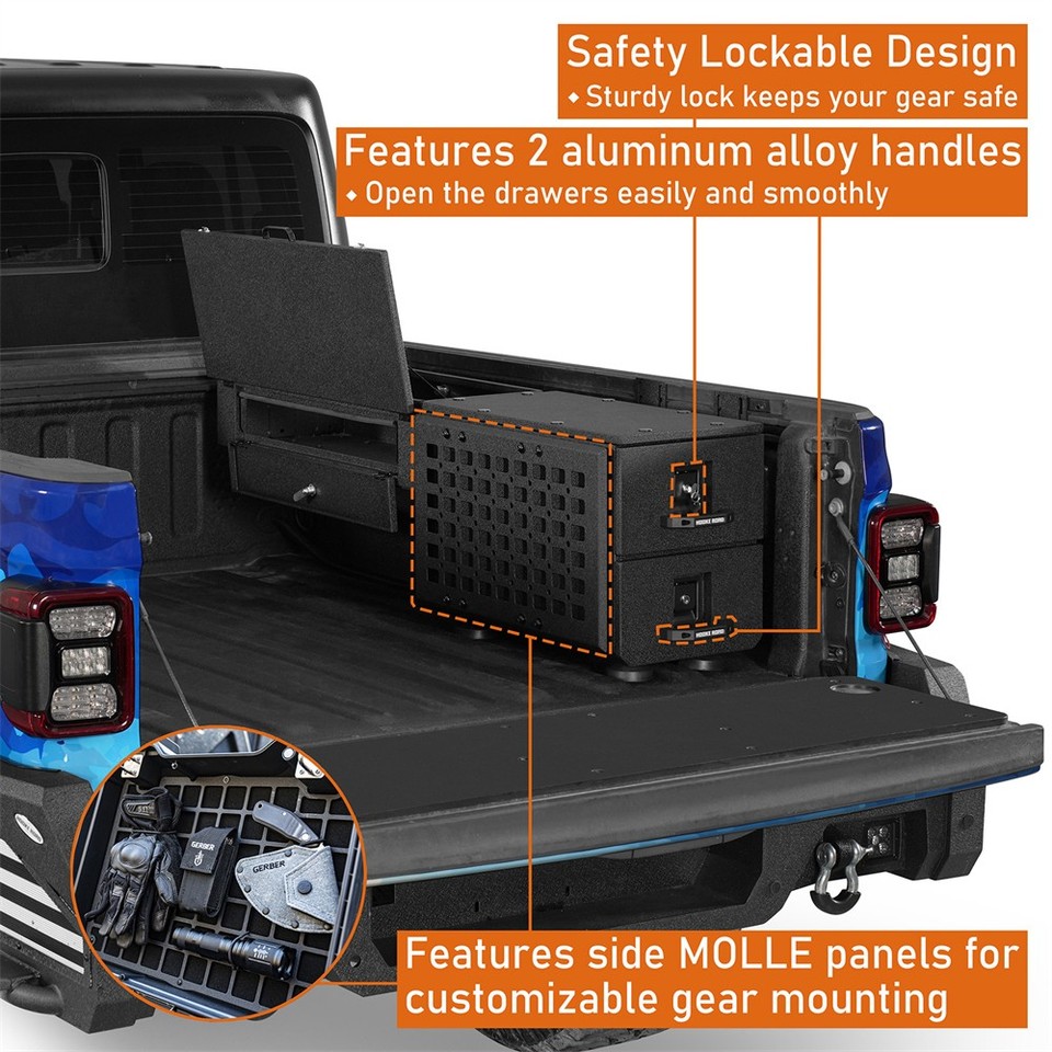 Storage Drawer System Side Box Fit 2015-2022 Chevy Colorado/ GMC Canyon ...