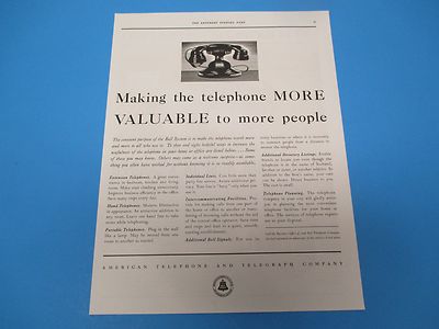 1933 American Telephone & Telepgraph Company Black & White Print Ad ...