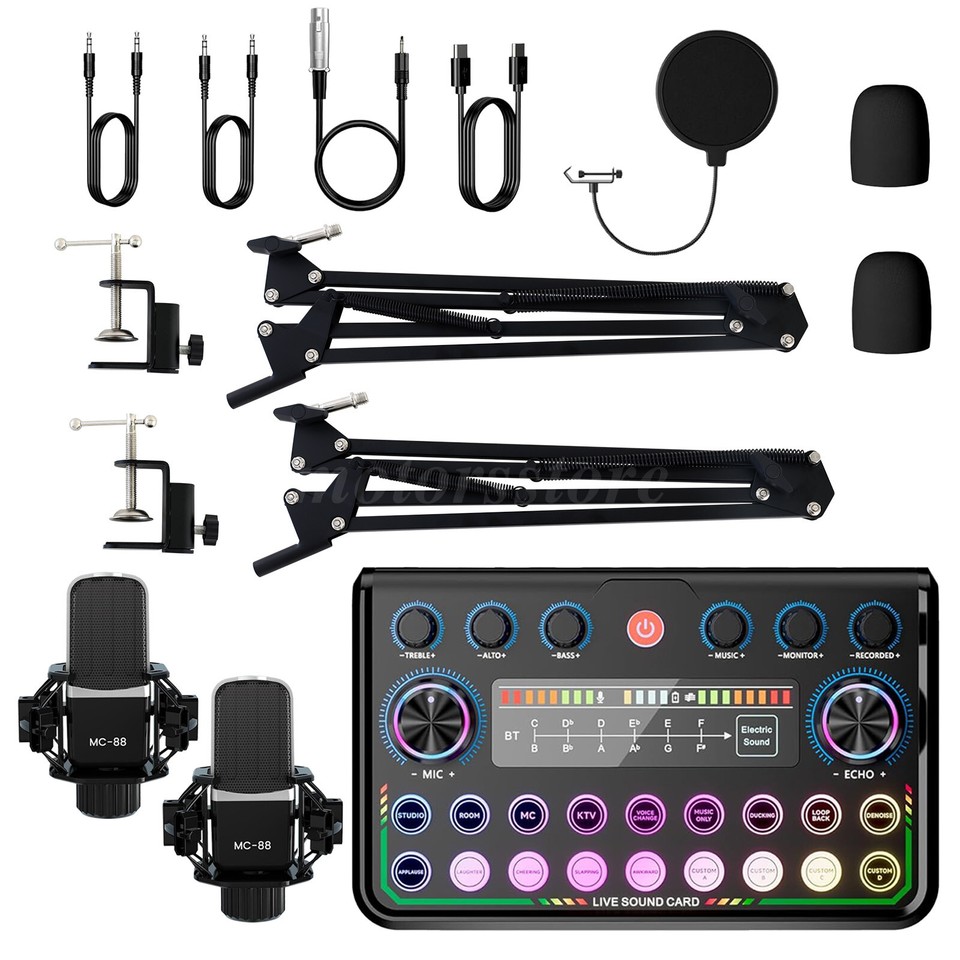 Podcast Equipment Bundle Home Studio Recording Kit Music Mixer 2 ...