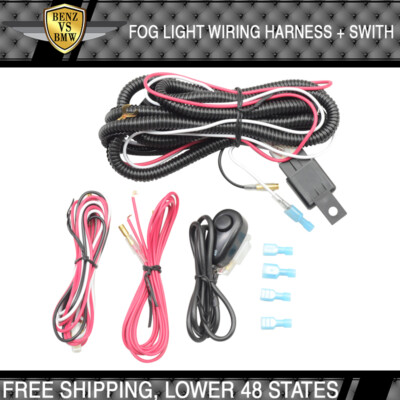Universal Fog Lights Wiring Harness Switch Kit For LED Work Light Bar ...