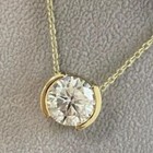 Real 2Ct Round Cut Moissanite 14K Yellow Gold Plated Women's Beauty ...