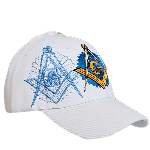 Freemason Mason Masonic Hat Cap Embroidered Adjustable Shadow White ...