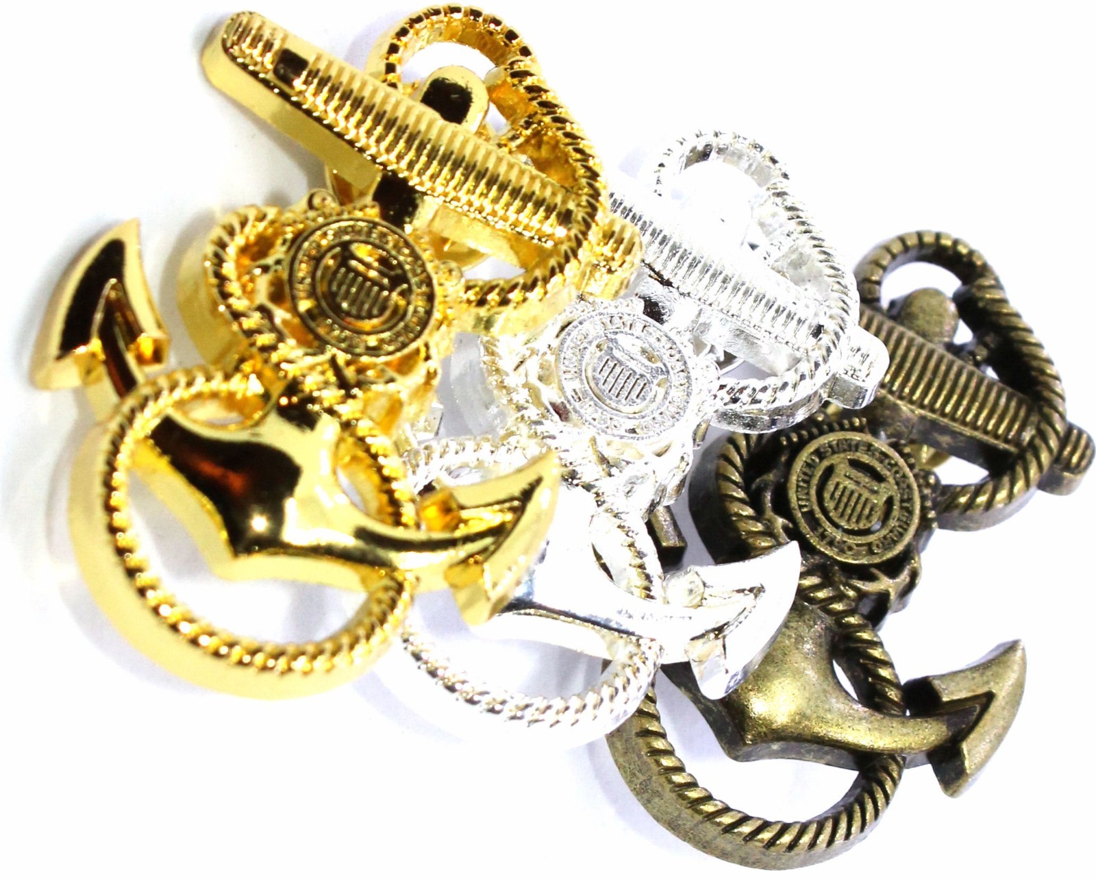 US Coast Guard Anchor Cap Hat Badge Screw Back USCG Pin Naval Insignia ...