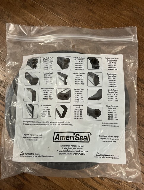 AmeriSeal 15160 10' Multi-Purpose Rectangle Weatherstrip for sale online | eBay