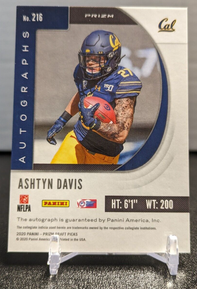 ASHTYN DAVIS 2020 Prizm Draft Picks Silver Auto RC CAL GOLDEN BEARS ...