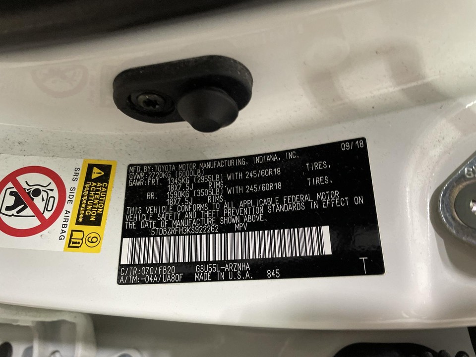 Used Left Tail Light Assembly fits: 2019 Toyota Highlander quarter ...