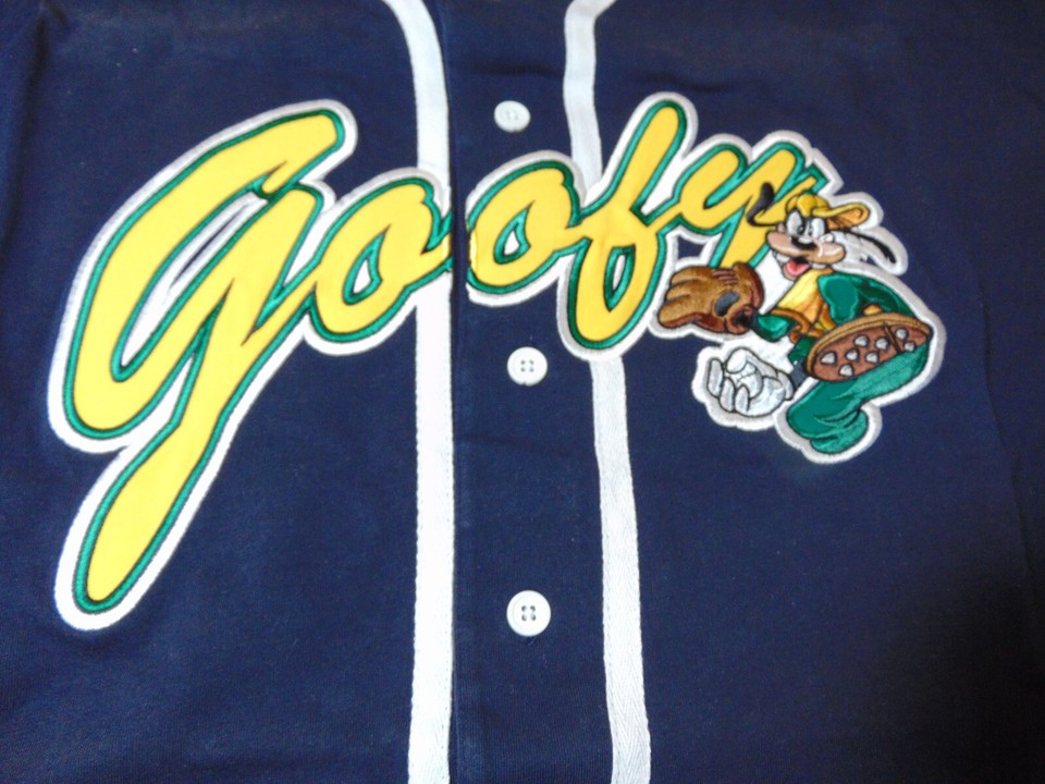 Walt Disney World Goofy Button Up Baseball Jersey Authentic Shirt X ...