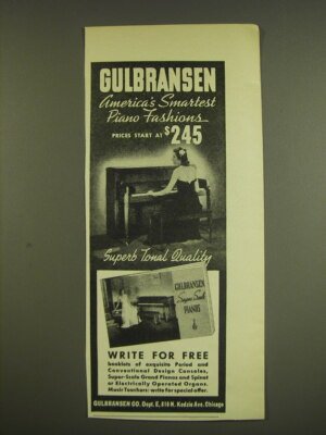 1939 Gulbransen Piano Ad - Gulbransen America's smartest piano fashions ...
