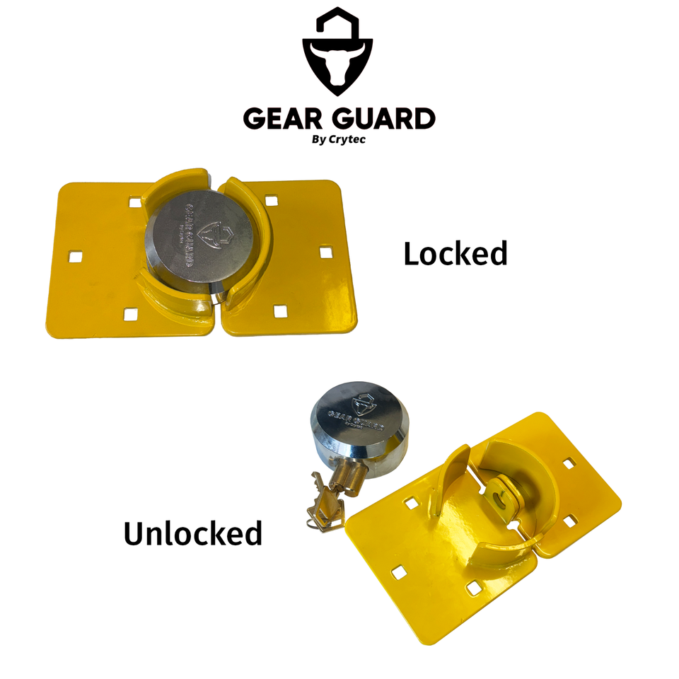 GEAR GUARD HEAVY DUTY VAN LOCK PADLOCK & HASP SET DOOR 75mm LOCK + NUTS ...
