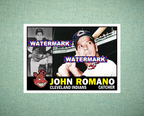 John Romano Cleveland Indians 1960 Style Custom Baseball Art Card | eBay