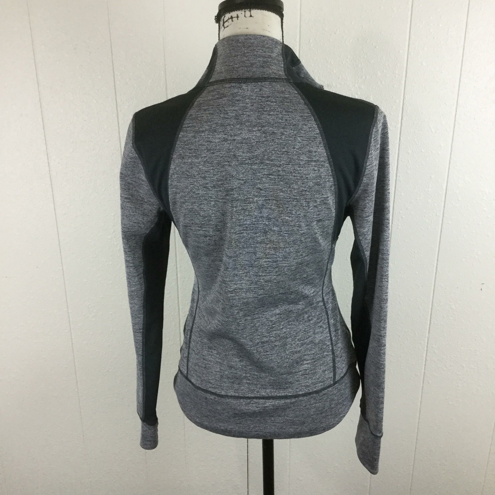 LUCY Full Zip Up Mock Neck Long Sleeve Gray Track Jacket Women's Size ...