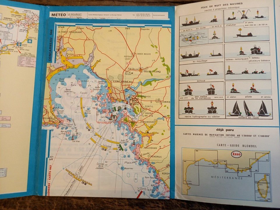 Coastal Navigation Guide Map No. 544 Concarneau Lorient Ile De Groix | eBay