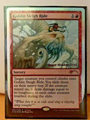 MTG Magic The Gathering 2015 Holiday promo Goblin Sleigh Ride (NM) Foil ...