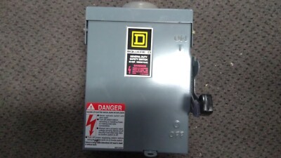 NEW SQUARE D 30 AMP FUSIBLE SAFETY DISCONNECT SWITCH 120/240 VAC 2 POLE ...