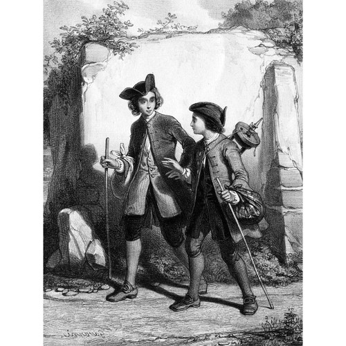 Gavarni Younger Jean-Jacques Rousseau Friend Wall Art Canvas Print ...