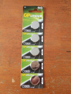 Gp Lithium Battery Lithium Ion Button CR2025 +3Volt 5Pcs | eBay