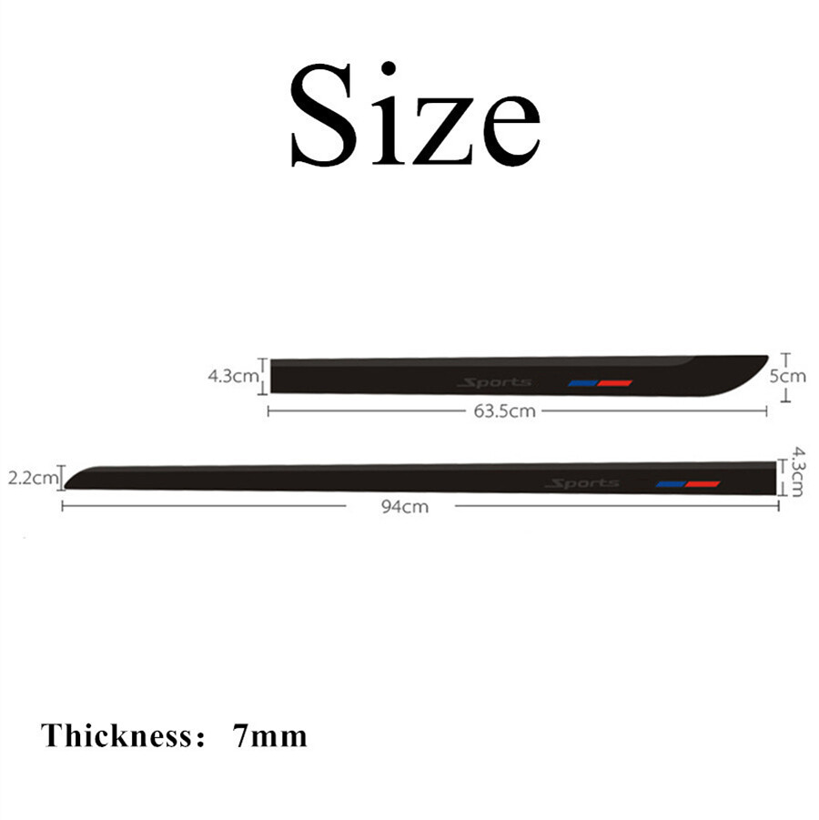 4X Soft Rubber Car Side Skirt Door Side Line Sill Garnish Body Molding ...