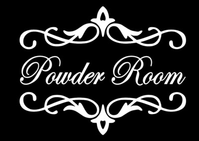Powder Room Vinyl Decal Sticker Sign Bathroom Restroom Washroom Door ...