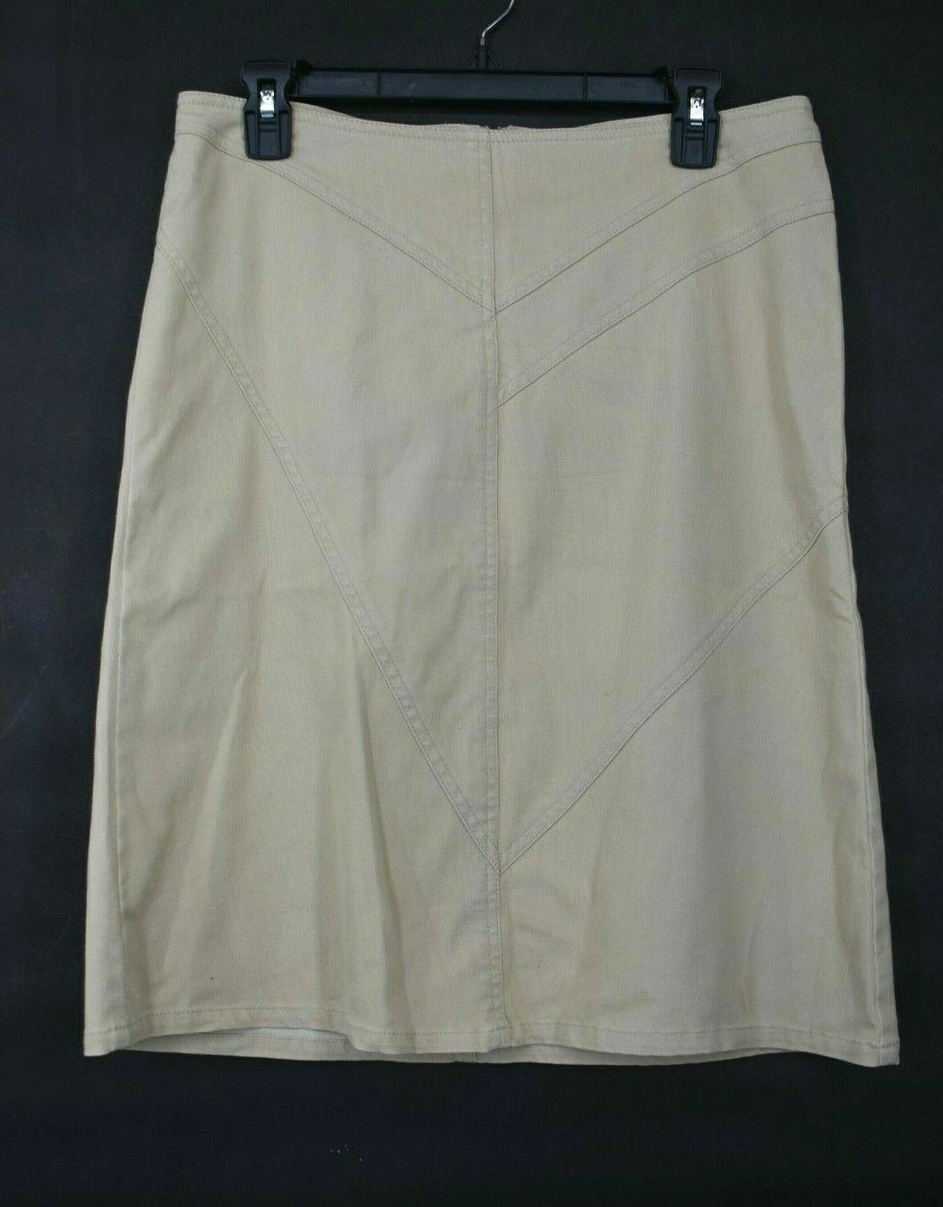 Zinc Womens Conceal Back Zip Tan Cotton Denim Pencil Skirt Stretch ...
