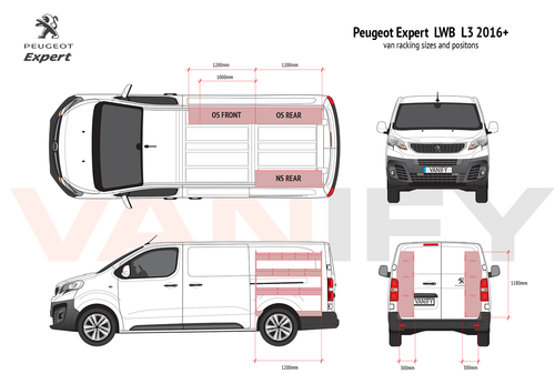 Peugeot Expert 2016+ LWB DOUBLE Van Racking Tool Storage Shelving Van ...