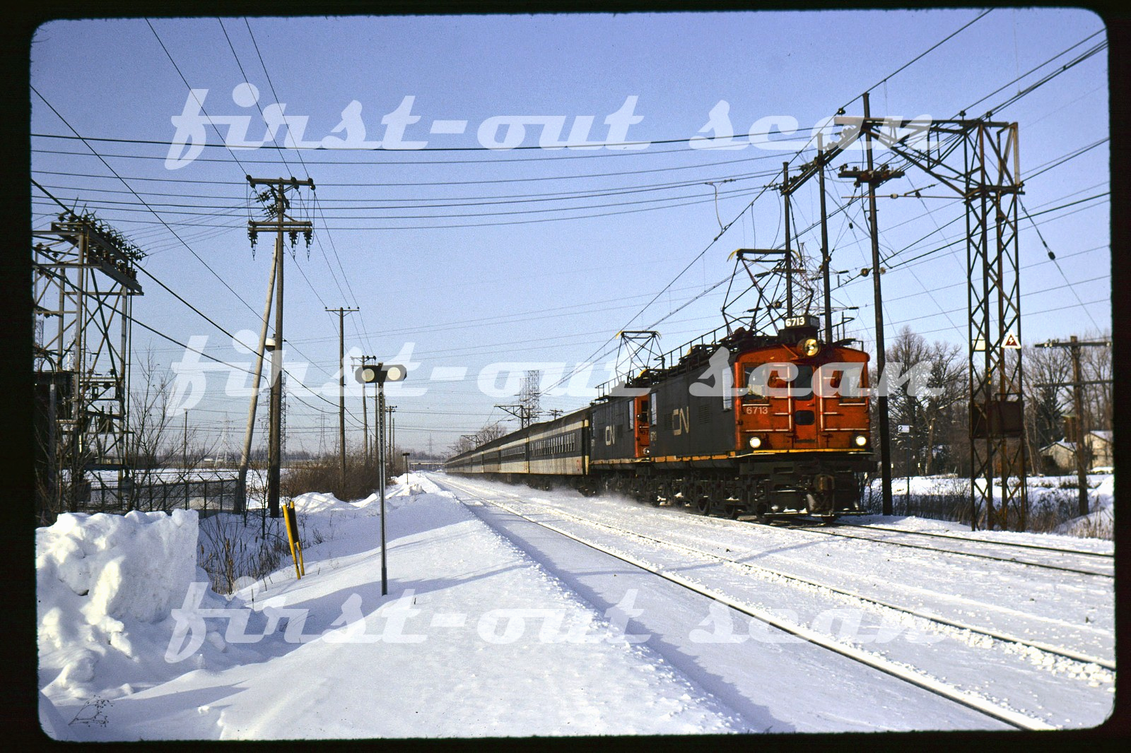 T Original Slide - Canadian National CN 6713 Electric Passenger Action ...