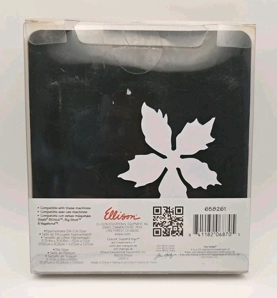 Sizzix Tim Holtz Alterations Tattered Poinsettia 658261 Bigz Die Bigz ...