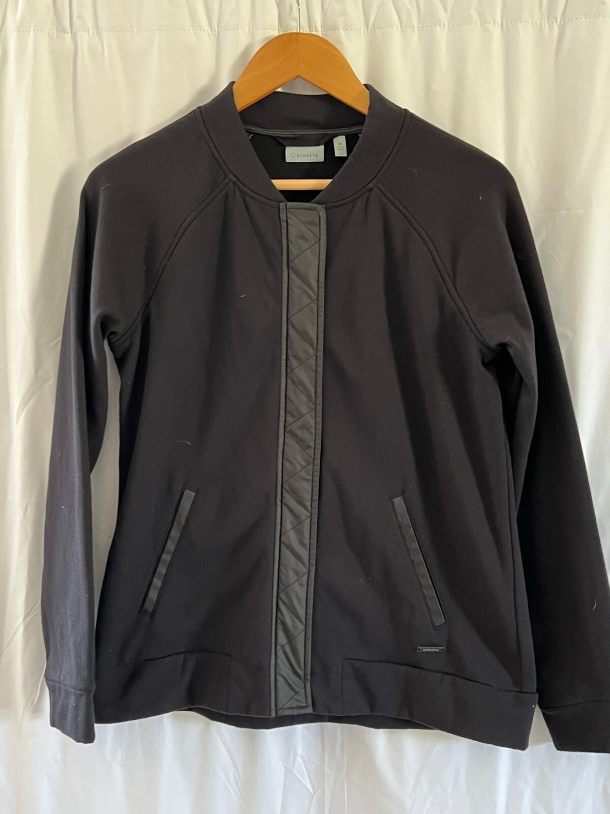 Athleta Women's Black Size M Strongest Bomber Jacket Full Zip Front | eBay